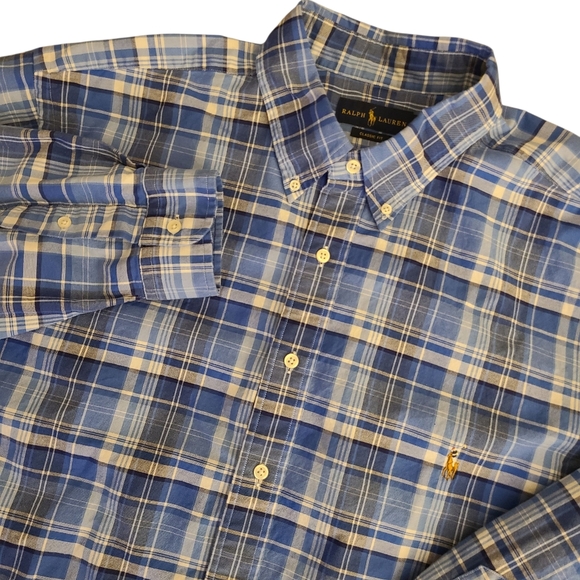 Ralph Lauren | Shirts | Ralph Lauren Polo Mens 2xb Blue Plaid Long ...